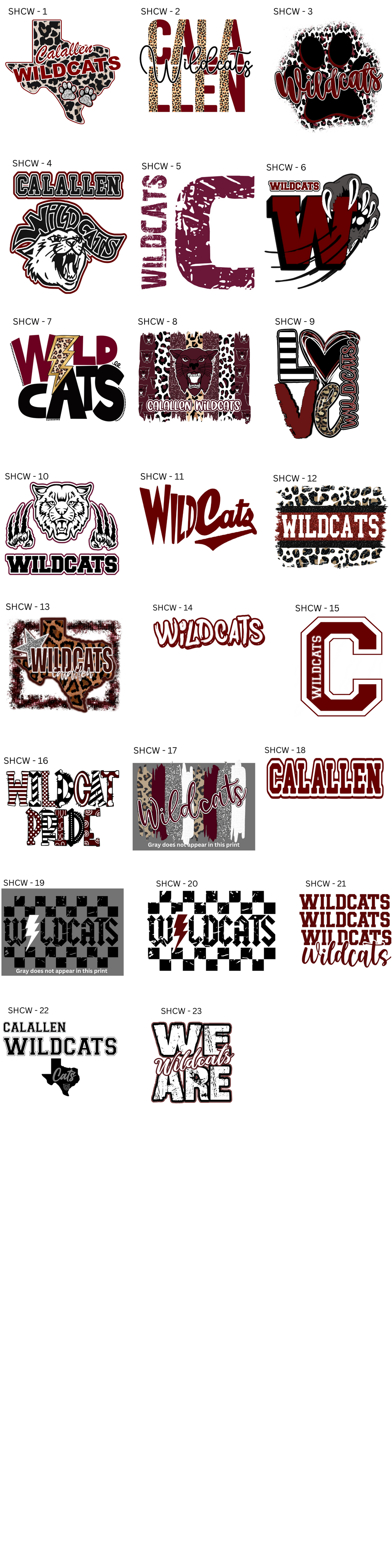 DTF S - Calallen Wildcats – Oh My Goodness Boutique CC